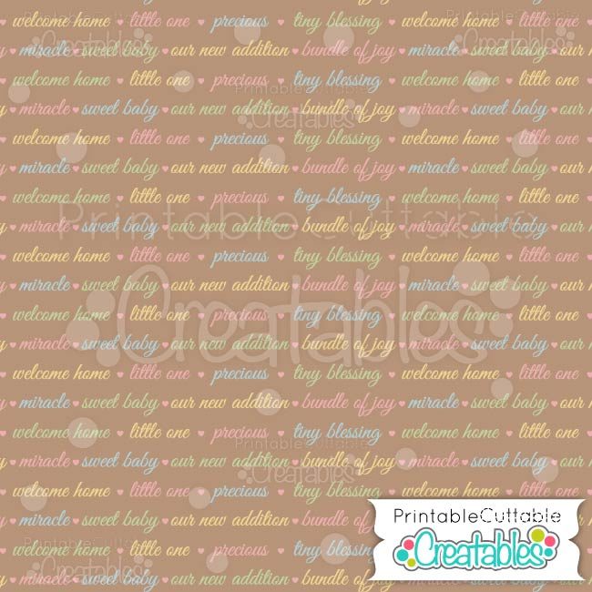 Welcome Baby Digital Paper Pack & Seamless Patterns