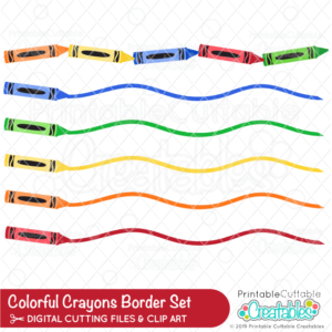 Colorful Crayons SVG Cutting Files & Clipart for Cricut