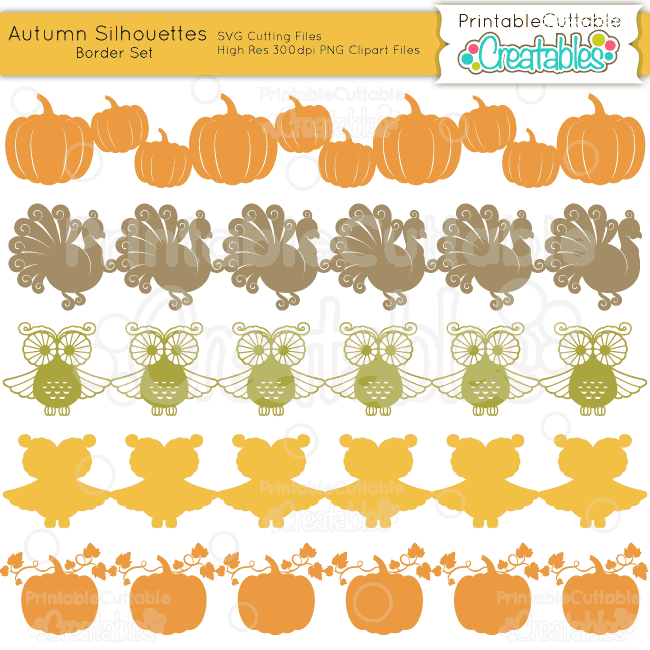 Autumn Silhouettes SVG Border Set