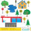 Around Town Set SVG Cutting Files for Cricut & Silhouette