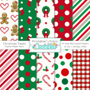 Merry Christmas Digital Paper Pack & Seamless Patterns