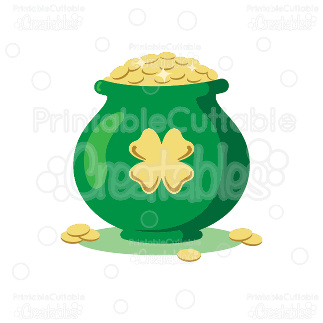 Lucky Pot of Gold SVG St. Patrick's Day Cut Files & Clipart