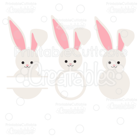 Whole Split Monogram Easter Bunny Free SVG Cut Files
