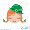 Cute Irish Lass Face SVG File for Cricut, Silhouette Cameo