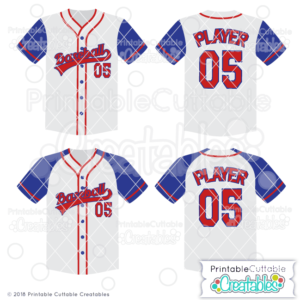 Raglan Baseball Jersey SVG Cut File Set for Silhouette
