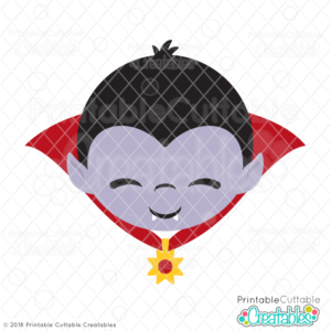 Cute Vampire Face SVG File for Silhouette and Cricut