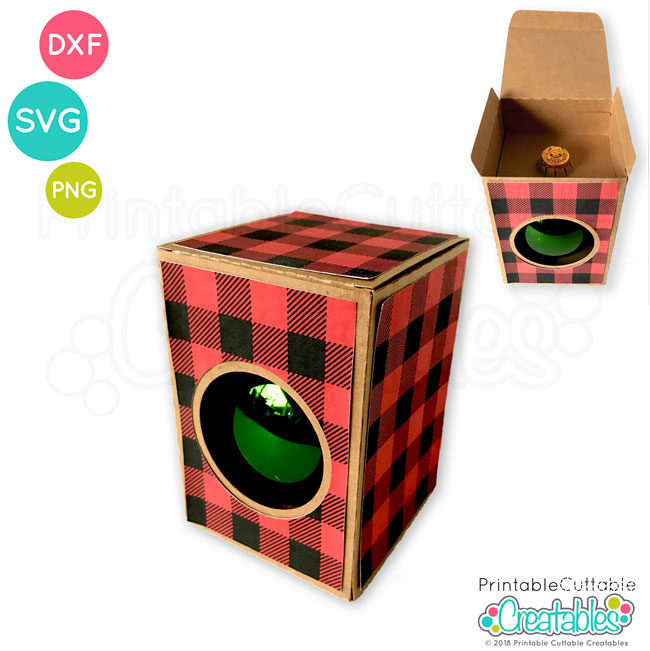Round Ornament Box SVG File 3" for Silhouette & Cricut