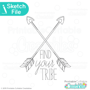 Find Your Tribe Crossed Arrows SVG Sketch File for Cricut