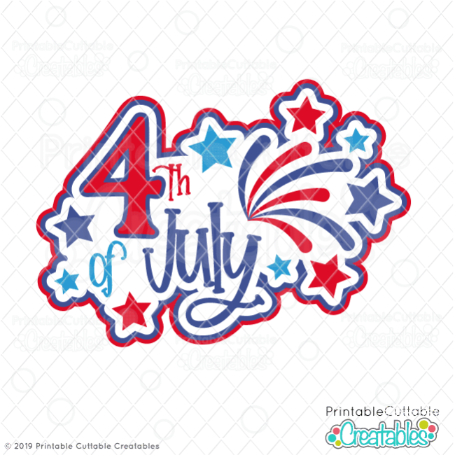 4th of July Title SVG File & Clipart for Cricut & Silhouette