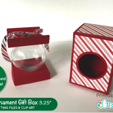 Round Ornament Box SVG File 3.25" for Cricut & Silhouette