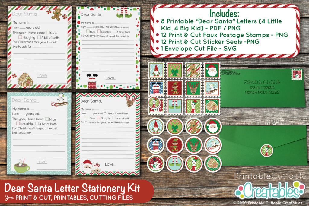 Dear Santa Letter Print then Cut Stationery Kit for Cricut