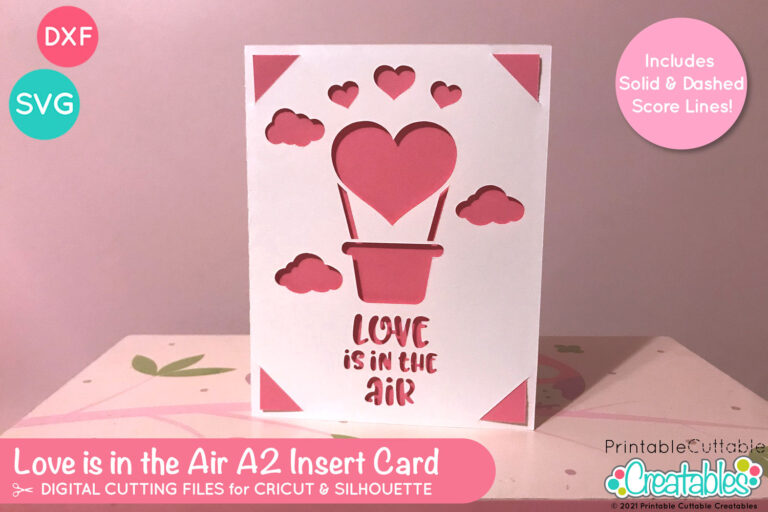 Love in the Air A2 Insert Card Free SVG File