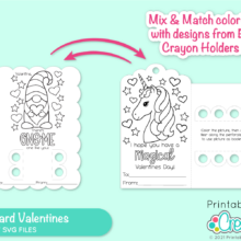 Valentine Coloring Card SVG Files for Cricut & Silhouette