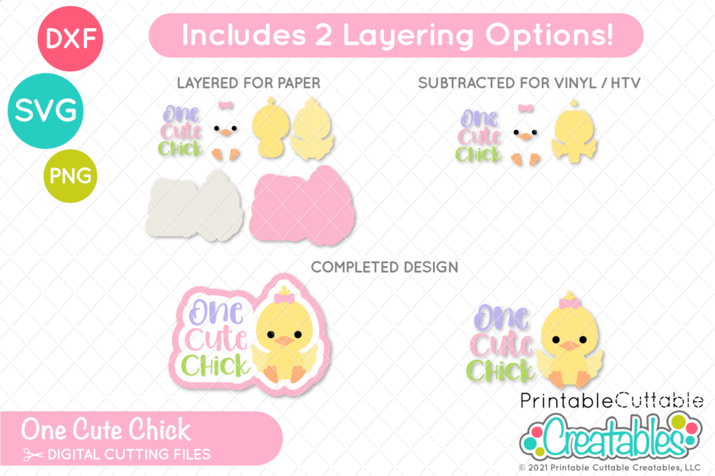 One Cute Chick SVG Cut File for Cricut and Silhouette