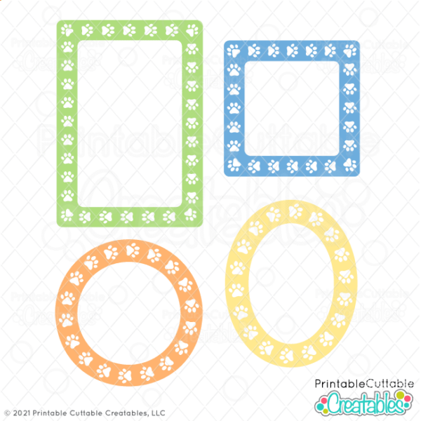 Free Paw Print SVG Frames for Cricut & Silhouette machines