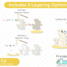 Playing Cat SVG File for Cricut and Silhouette machines