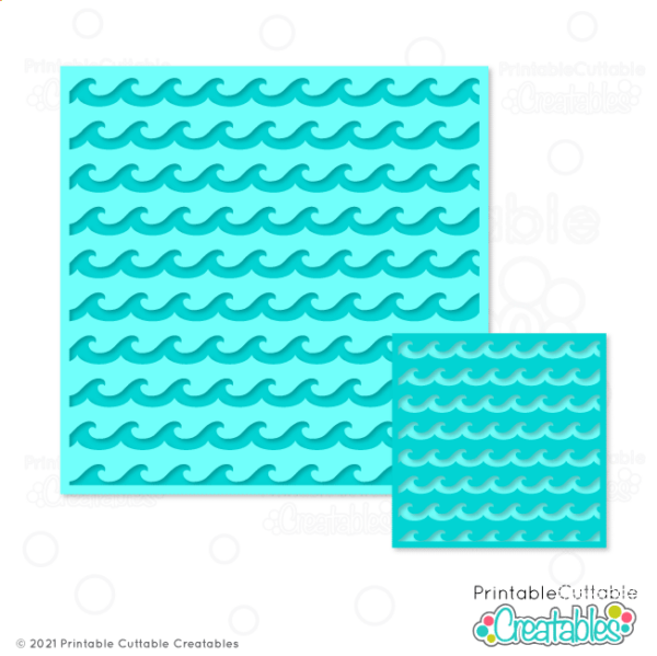 Rolling Waves Background Stencil SVG File for Cricut