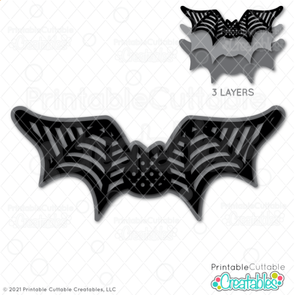 Layered Bat Free SVG File for Cricut & Silhouette Machine