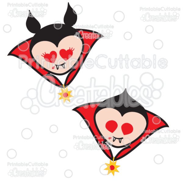 Cute Vampires Halloween SVG Cut Files & Clipart
