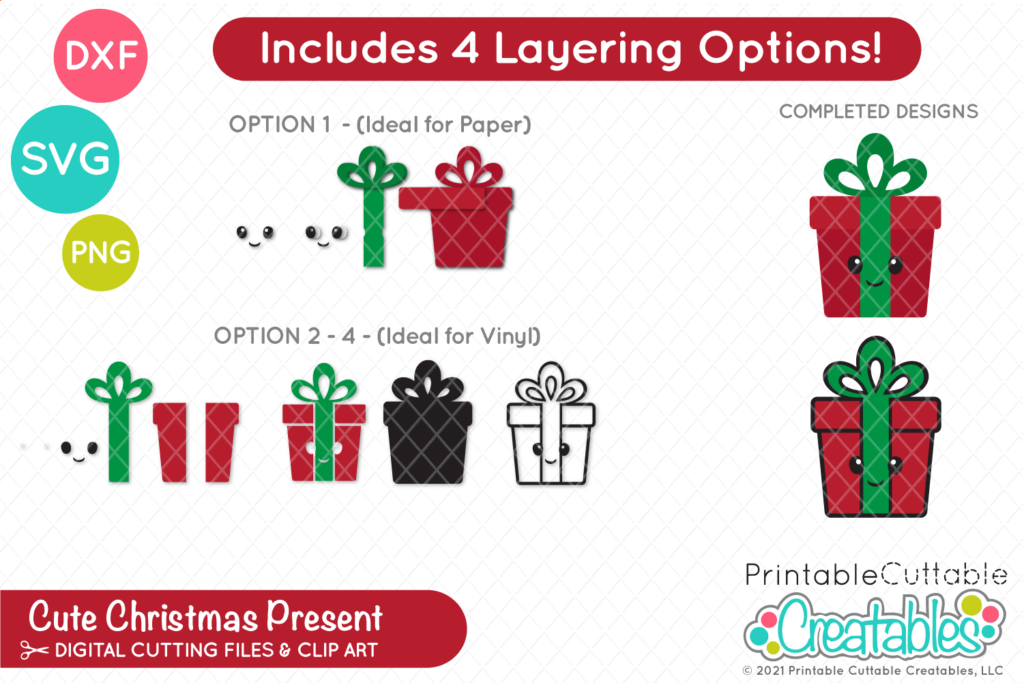 Cute Christmas Presents SVG File File for Cricut