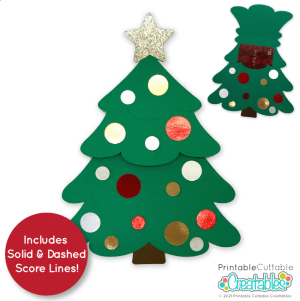 Christmas Tree Gift Card Holder SVG File for Cricut