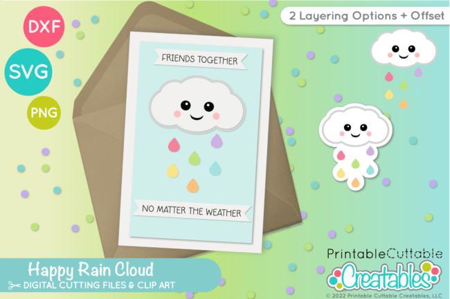 Happy Rain Cloud SVG Cutting File for Cricut and Silhouette