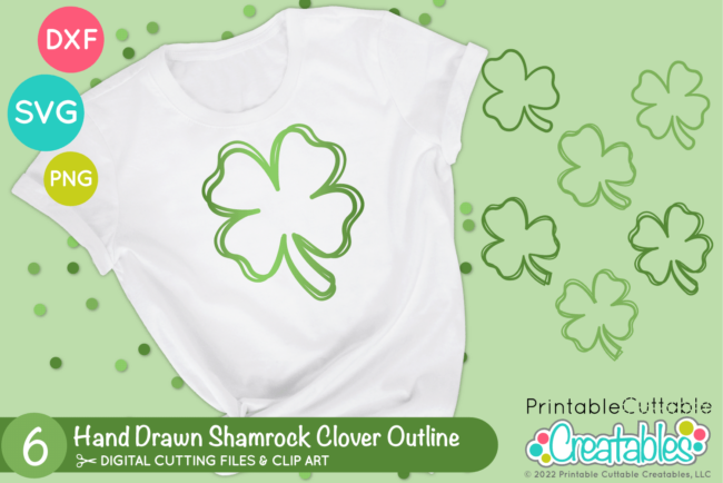 6 Shamrock Outline SVG Free for Cricut and Silhouette
