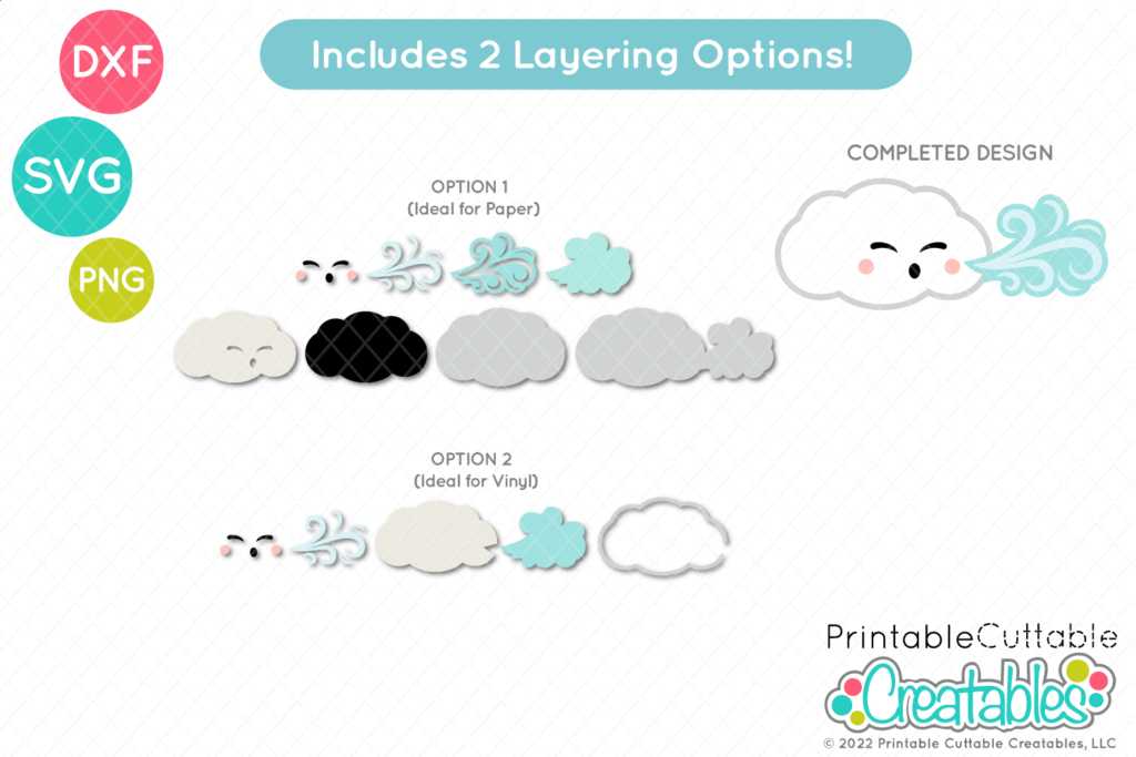 Cloud Blowing Wind SVG File for Cricut and Silhouette