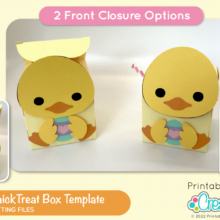 Easter Chick Treat Box SVG File for Cricut and Silhouette