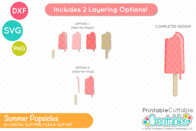 Summer Popsicle SVG Cutting File for Cricut & Silhouette