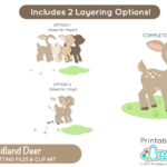 Cute Woodland Deer SVG Cut File & Clipart for Silhouette