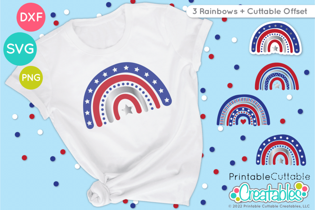 Patriotic Boho Rainbows SVG Freebies for Cricut