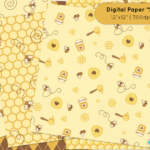 Busy Bee Digital Paper Pack and Seamless Patterns