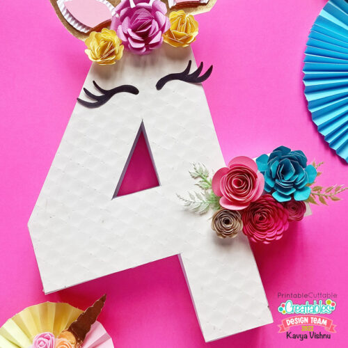 3D Party Number with Rolled Paper Flowers