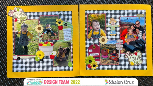 Apple Picking 2 Page Scrapbook Layout Assembly Video