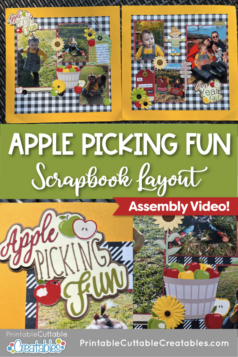 Apple Picking 2 Page Scrapbook Layout Assembly Video