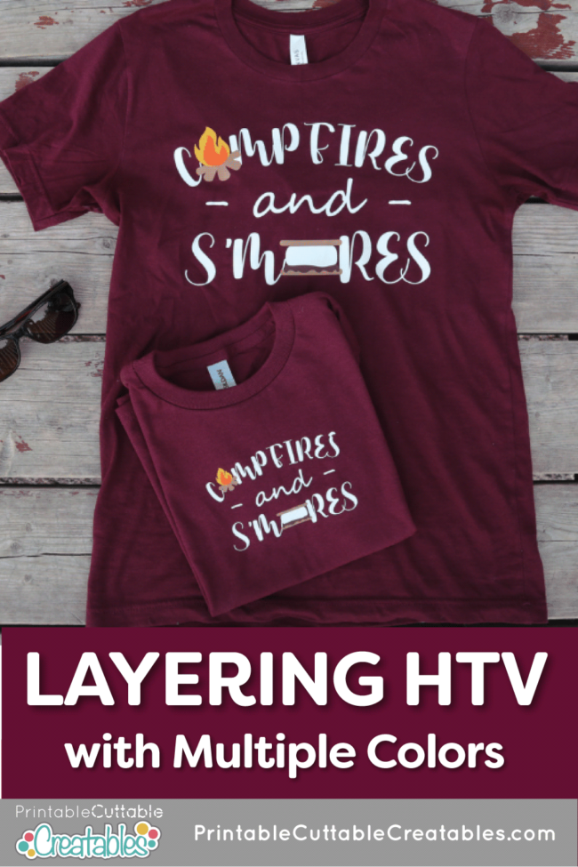 Layering Heat Transfer Vinyl - HTV with Multiple Colors