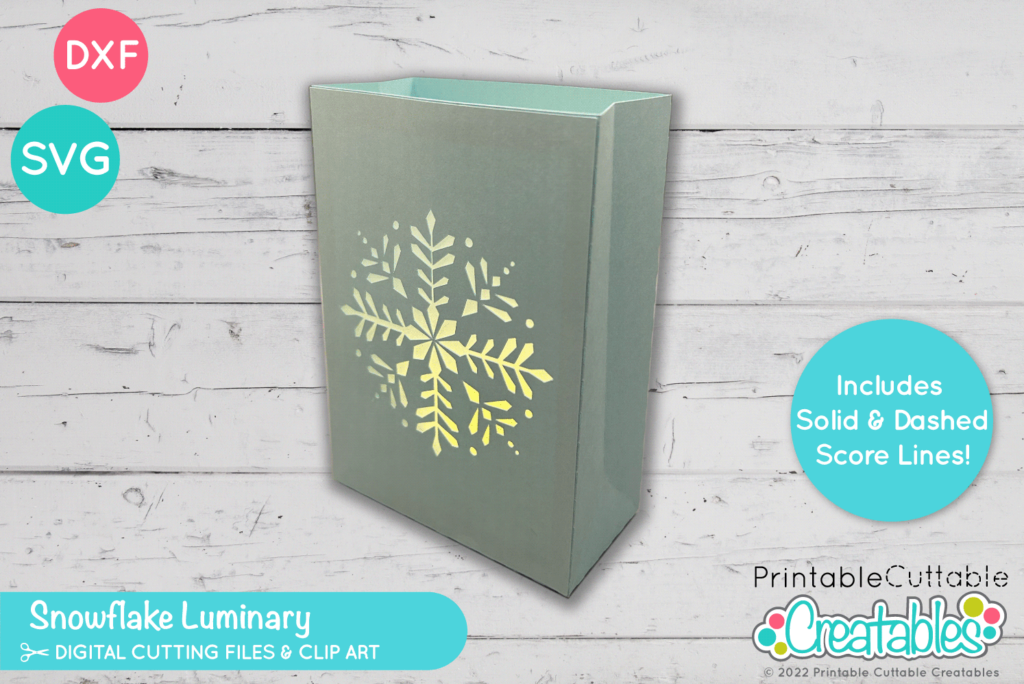 Snowflake Luminary Free SVG File for Cricut & Silhouette