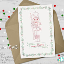 Christmas Nutcracker Single Line SVG File - Foil Quill