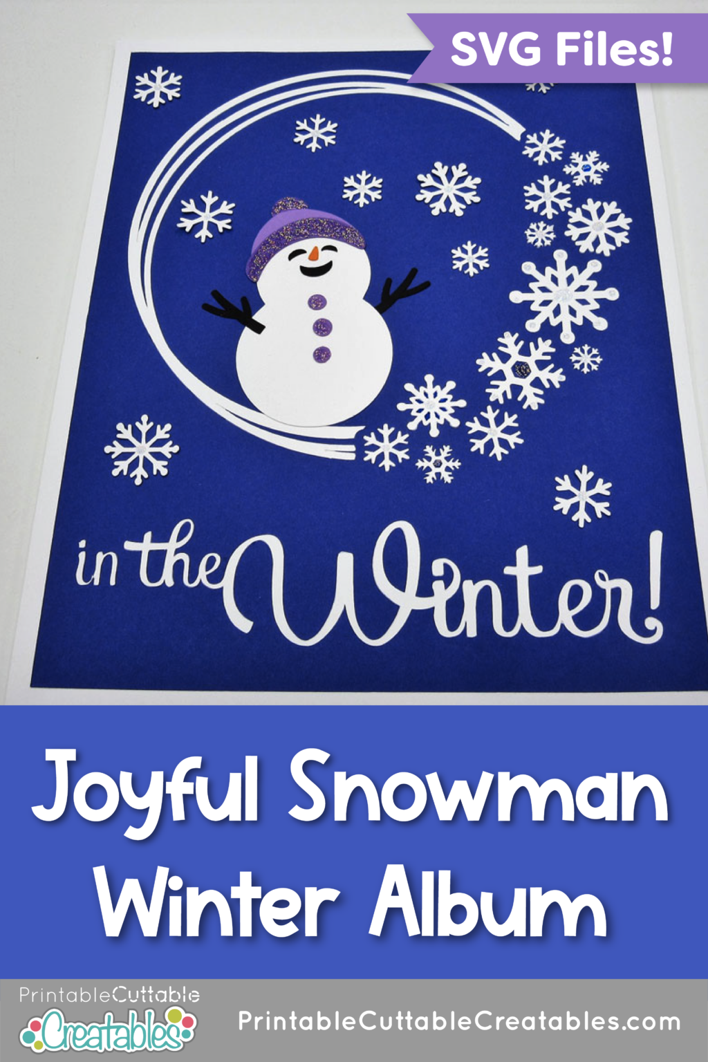 Joyful Snowman Winter Album Scrapbooking Idea