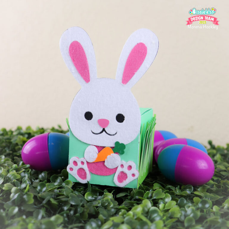 Flocked Easter Bunny Treat Box Papercraft Idea