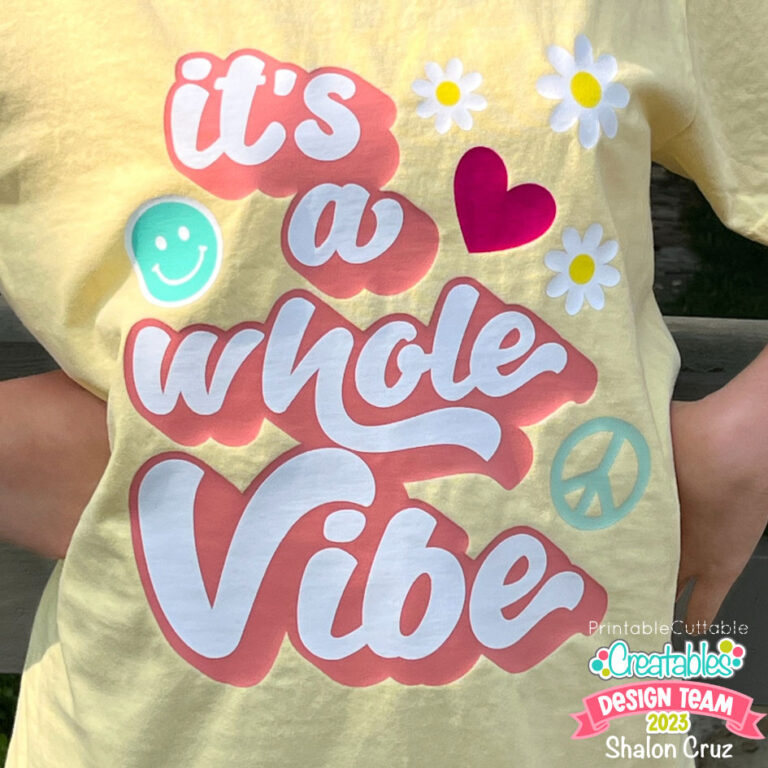 A Whole Vibe Retro HTV Shirt Layering HTV in Silhouette