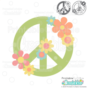Flower Peace Sign SVG File for Cricut and Silhouette