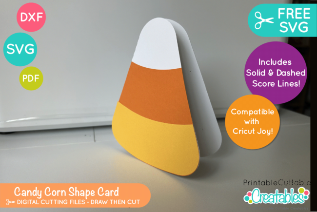 Candy Corn Shaped Card Free SVG File for Cricut & Silhouette