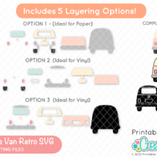 Back Hippie Van SVG File for Cricut and Silhouette