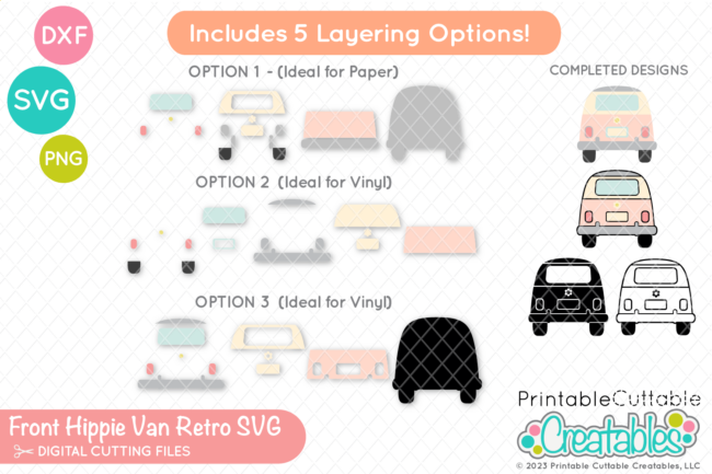 Back Hippie Van SVG File for Cricut and Silhouette