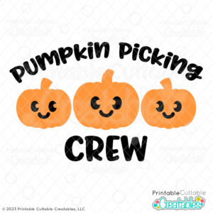 Pumpkin Picking Crew Free SVG File for Cricut and Silhouette