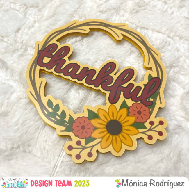 Thankful Cake Topper Crafting Idea