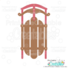 Vintage Sled SVG Cut File for Cricut and Silhouette