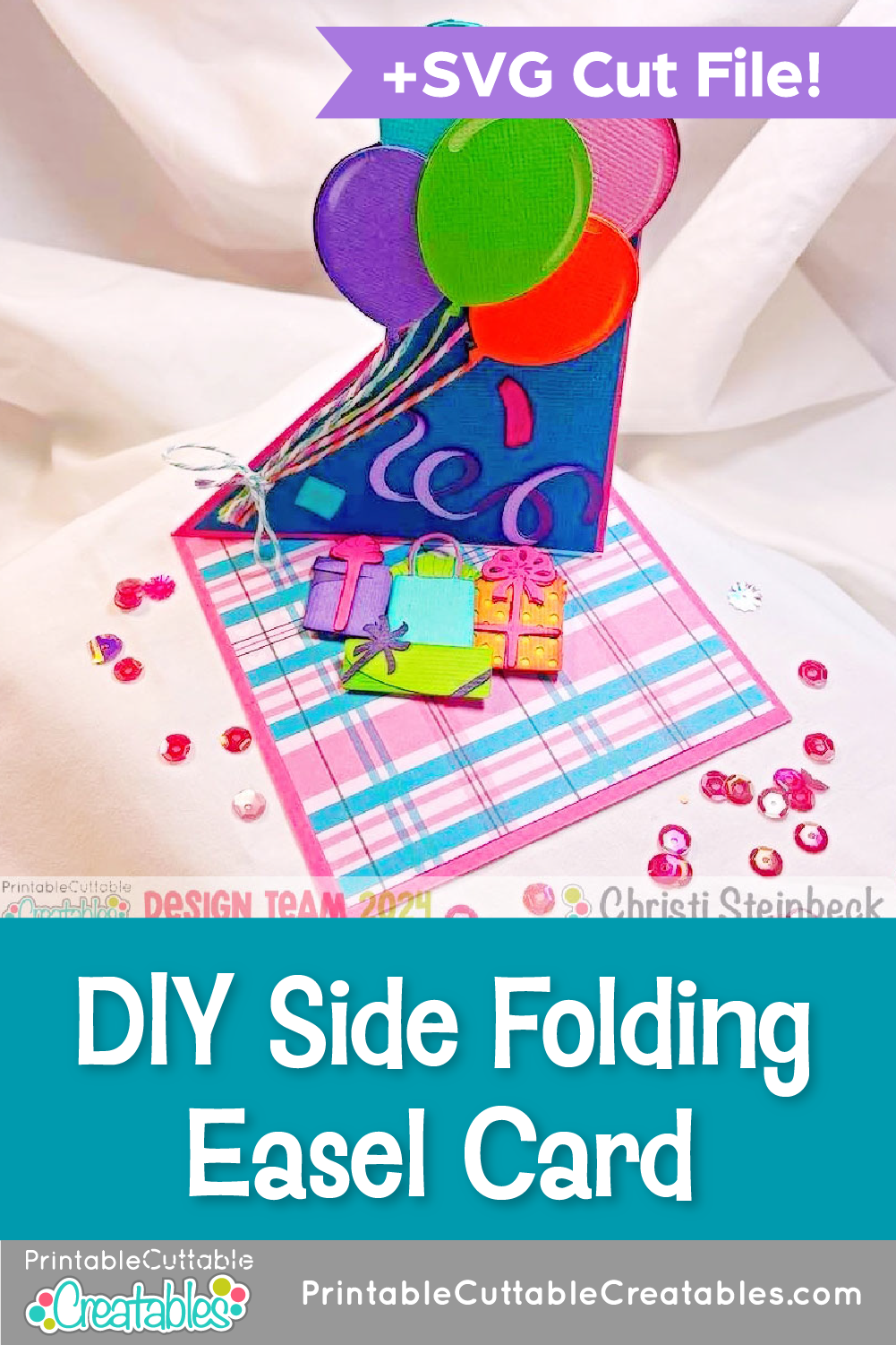 DIY Side Folding Easel Card with Scrapping For Tranquility